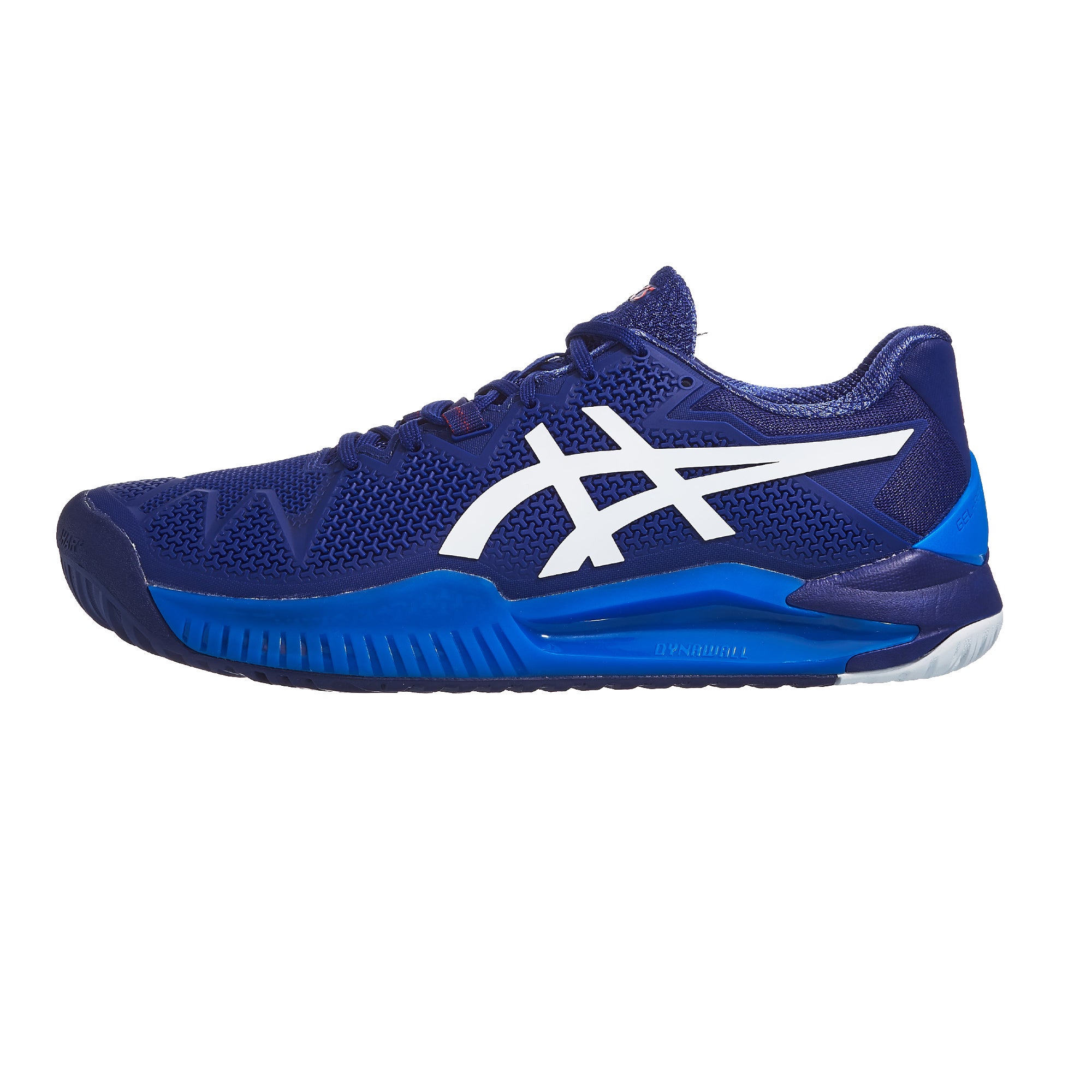Asics Gel Resolution 8 Blue/White Men's Shoes 360° View - Tennis Warehouse