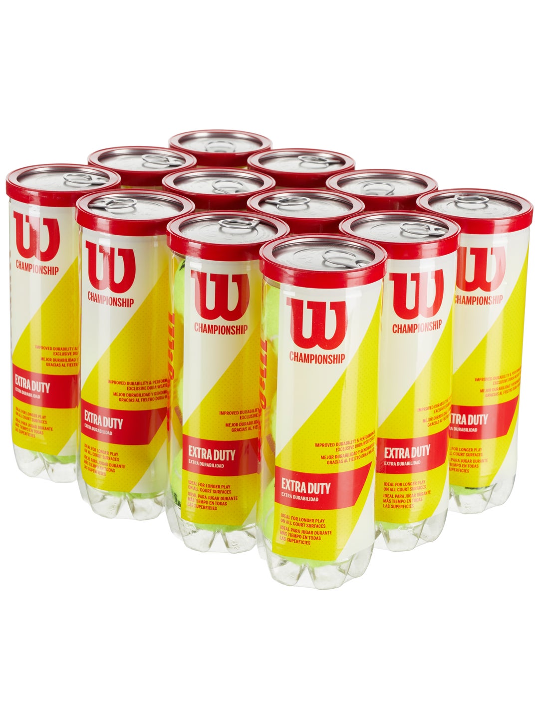 Wilson Championship Extra Duty Tennis Ball 12 Can Case | Tennis Warehouse