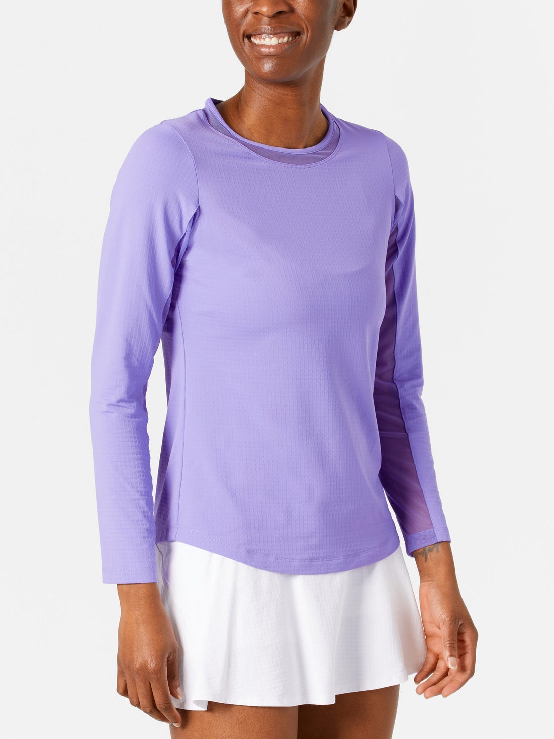 IBKUL Women's Solid Long Sleeve Top - Lavender | Tennis Warehouse