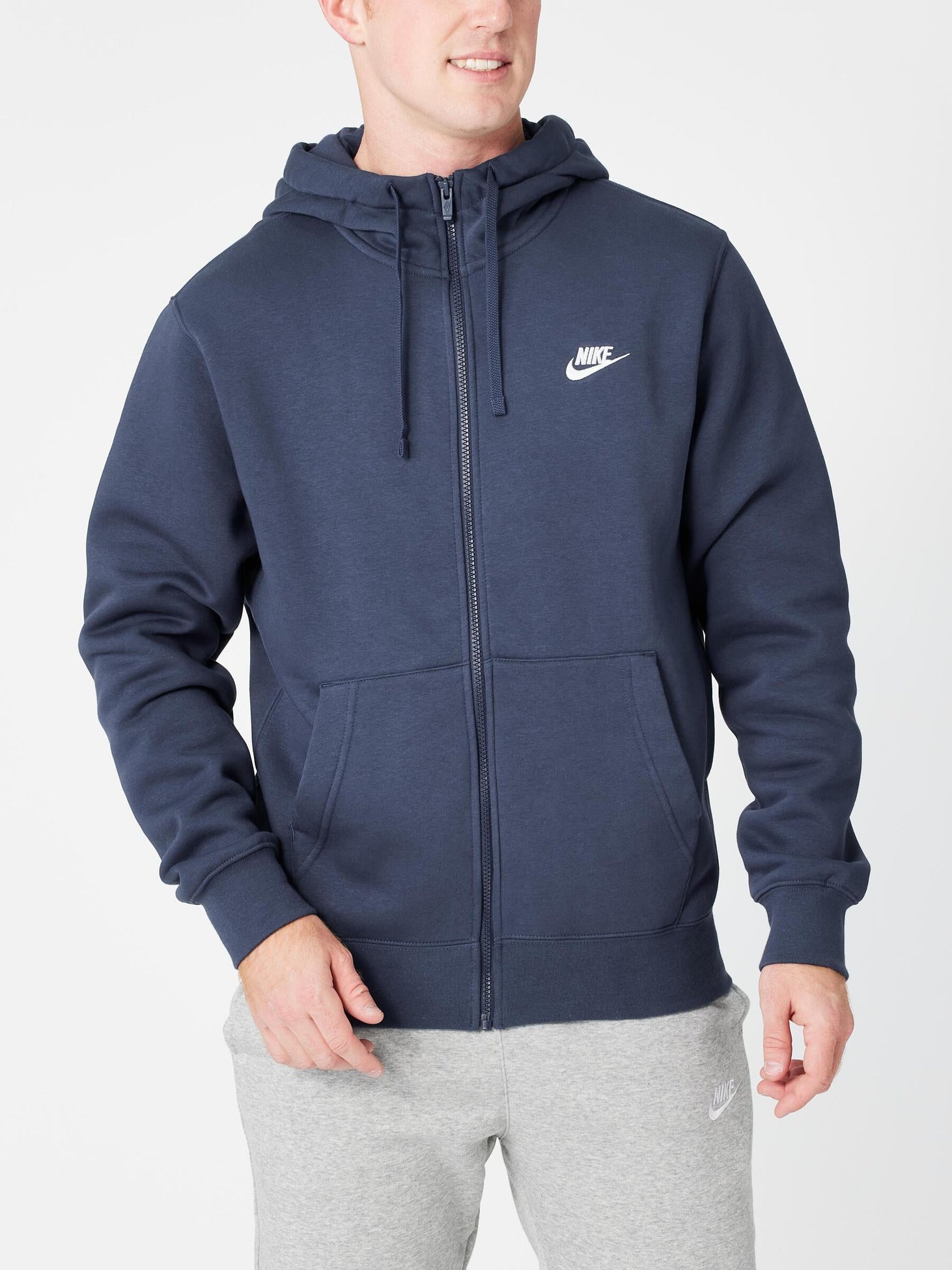 Nike Men's Core Club Zip Hoodie - Navy | Tennis Warehouse