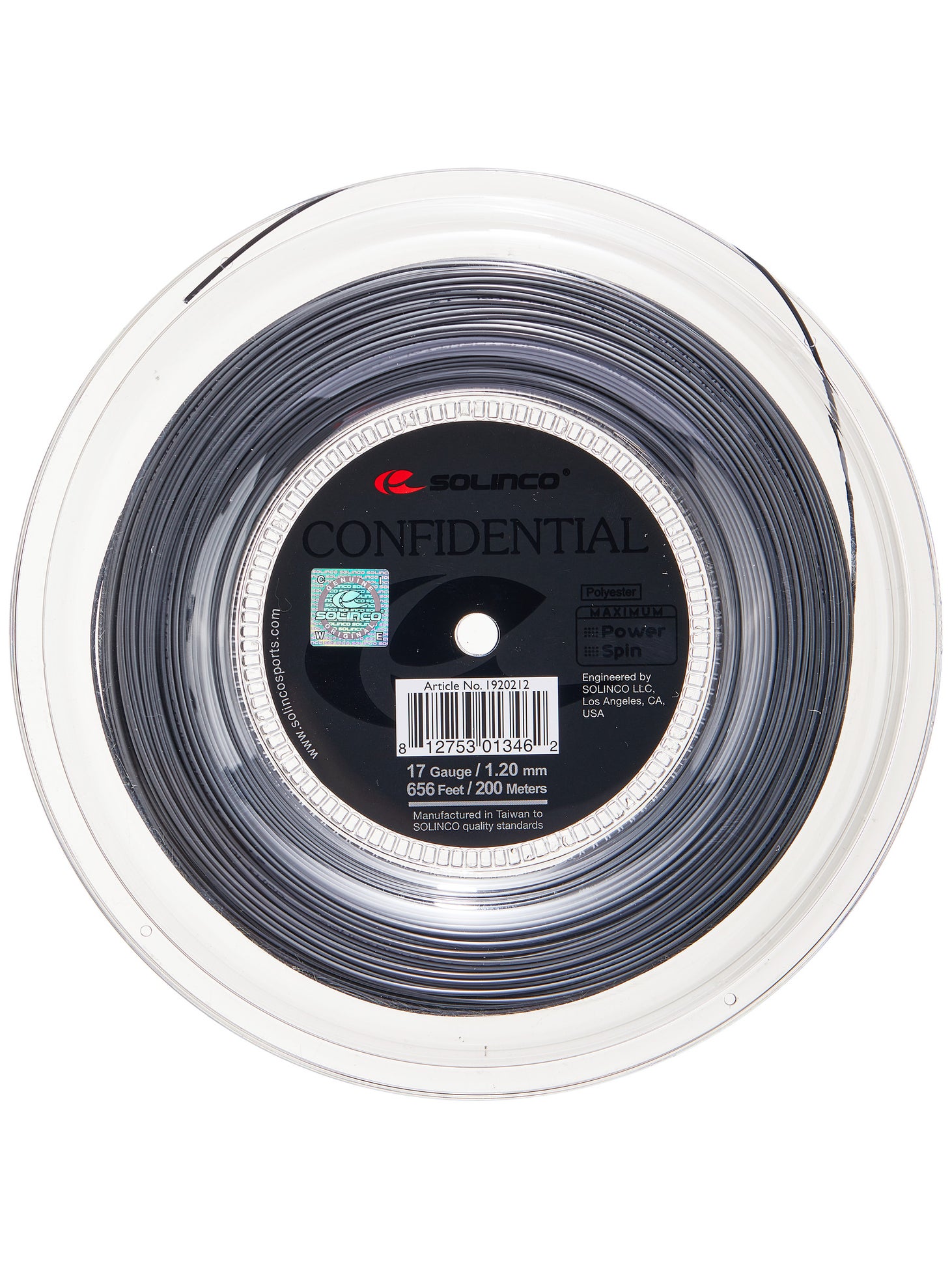 Solinco Confidential 17/1.20 String Reel - 656' | Tennis Warehouse