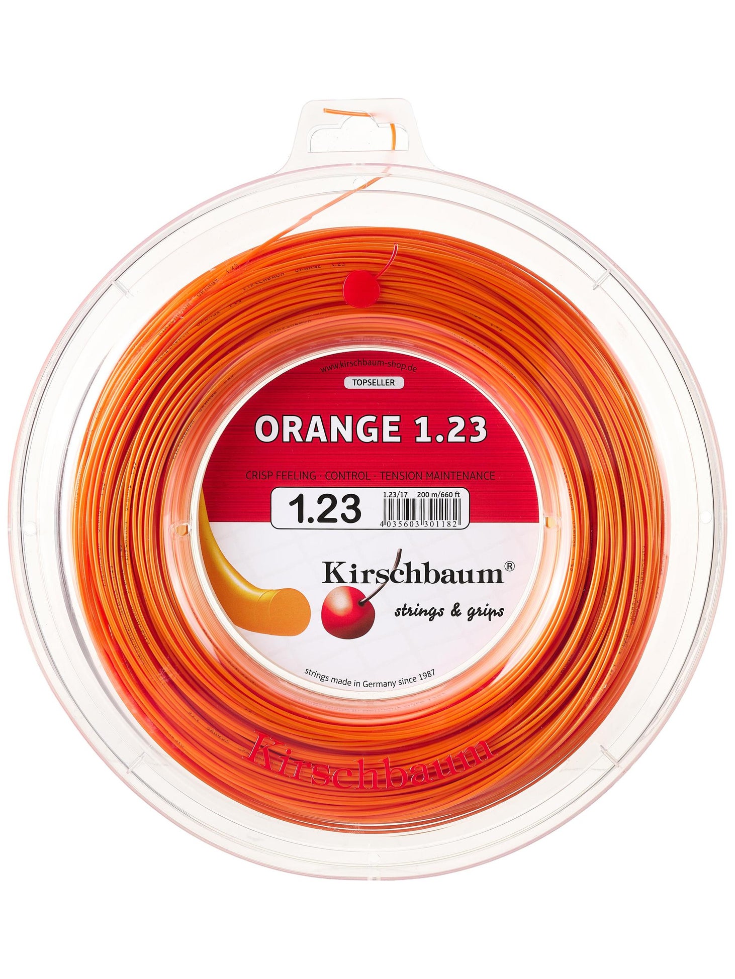 Kirschbaum Super Smash Orange 17/1.23 String Reel -660' | Tennis Warehouse