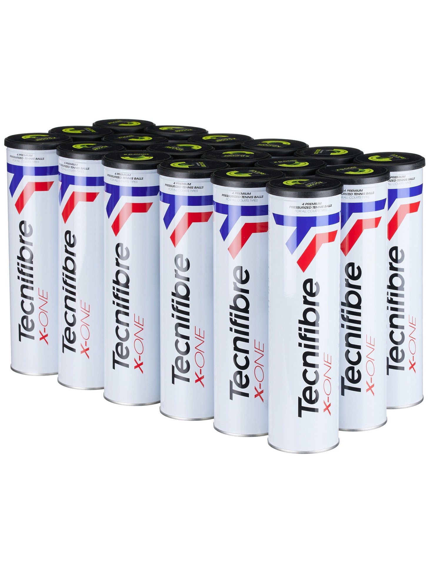 Tecnifibre X-One Tennis Ball 4-Ball 18-Can Case | Tennis Warehouse