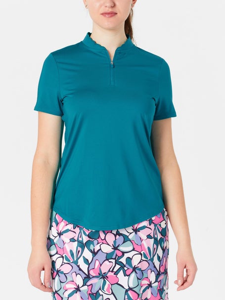 Jofit Women's Mosaic Bloom Chelsea Zip Polo | Tennis Warehouse