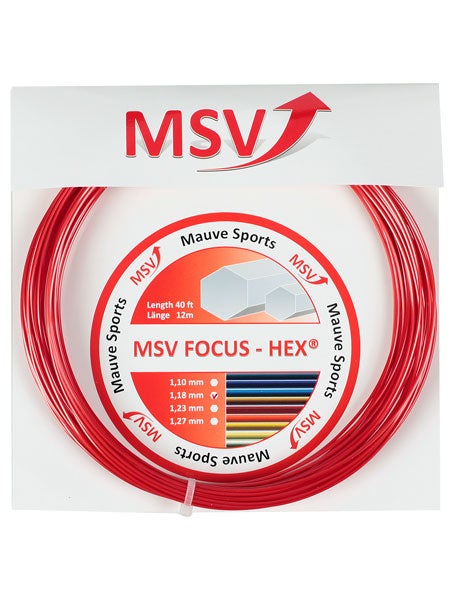 MSV Focus Hex 17L/1.18 String Red | Tennis Warehouse