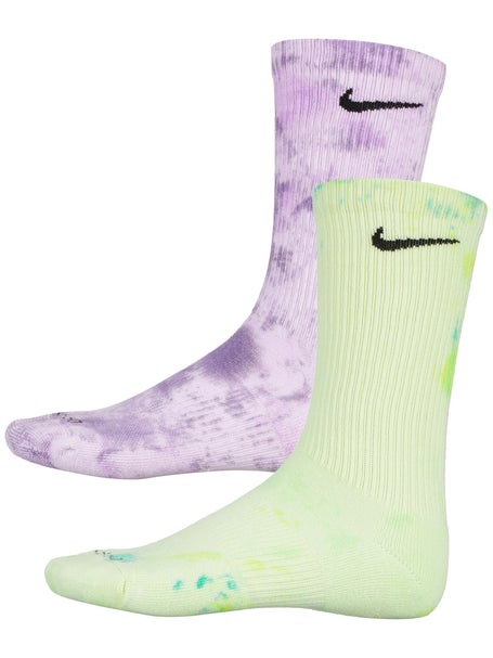 Nike Color Splash Cushioned Crew Sock Purple/Yellow | Tennis Warehouse