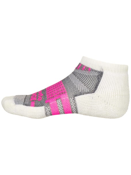 Thorlo Moderate Cushion Low Cut Sock Pink/White | Tennis Warehouse