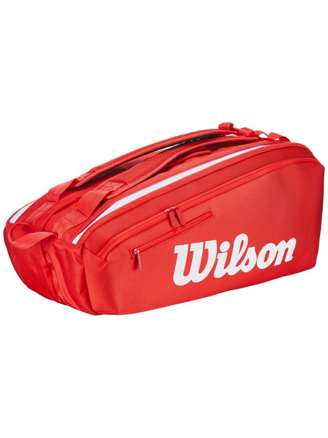 Wilson Super Tour Red 9-Pack Bag | Tennis Warehouse