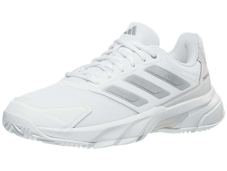 adidas CourtJam Control 3 White/Silver Women's Shoes | Tennis Warehouse