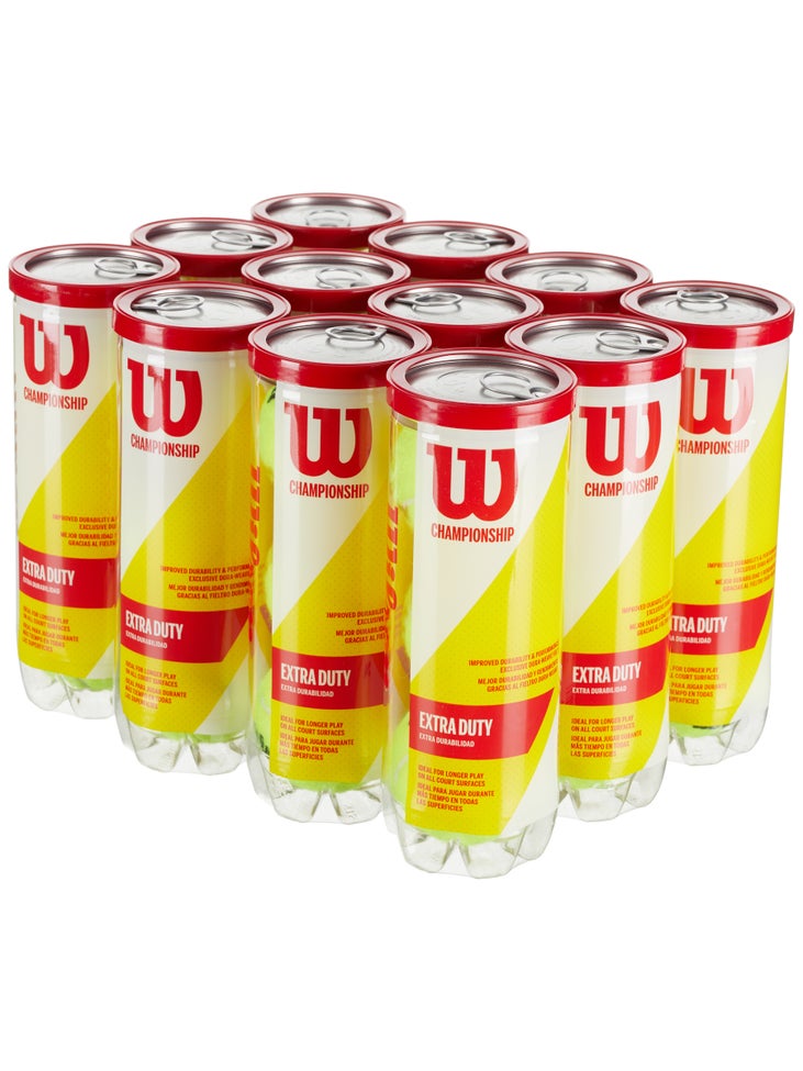 Wilson Championship Extra Duty Tennis Ball 12 Can Case | Tennis Warehouse