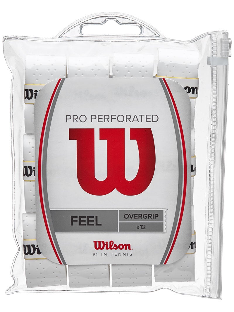 Wilson Pro Overgrip Perforated 12 Pack White | Tennis Warehouse